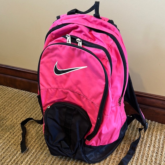 Nike | Bags | Nike Pink And Black Backpack | Poshmark